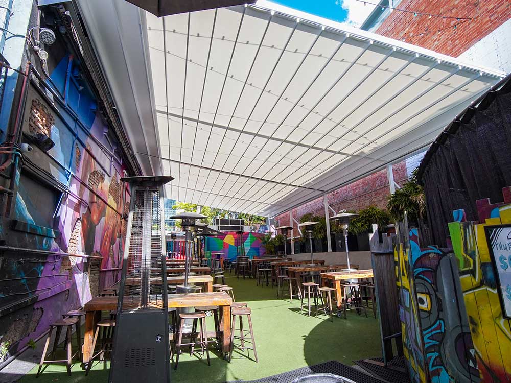Bochini fabric helps create waterproof retractable roof for hotel’s ...