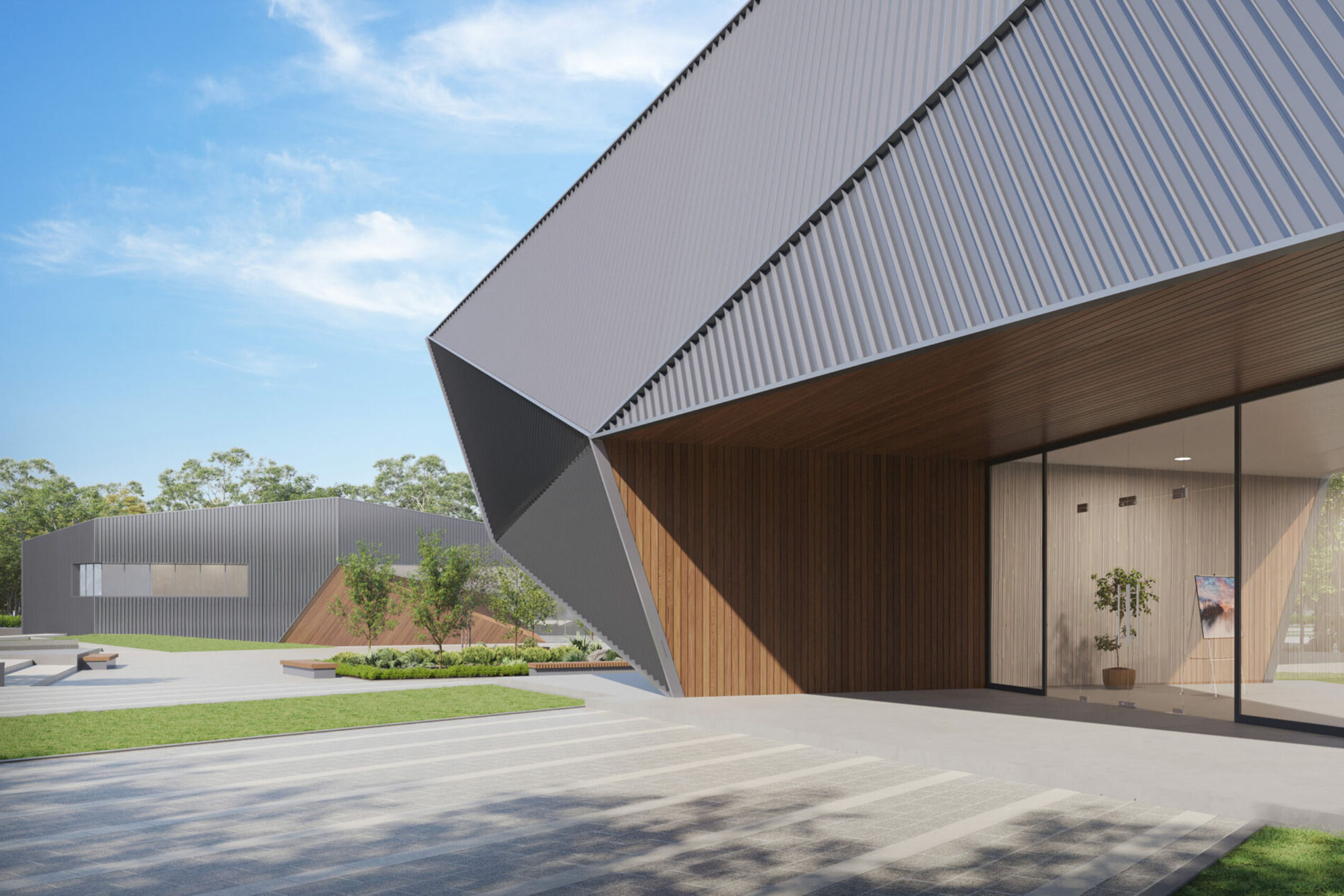 MetSeam® architectural facade fin system for contemporary building ...