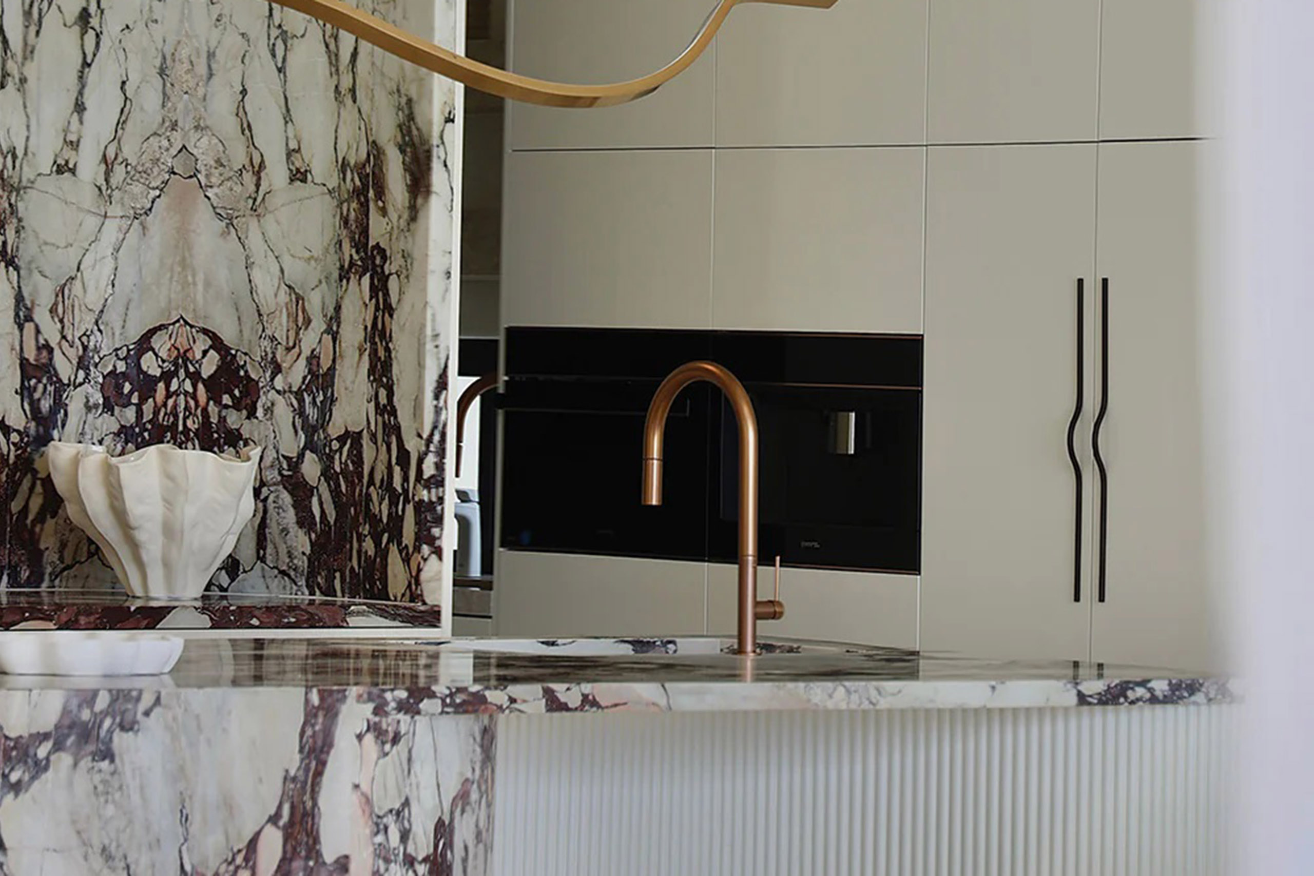 Parisi matt bronze tapware highlights stone finishes at luxury Cronulla ...