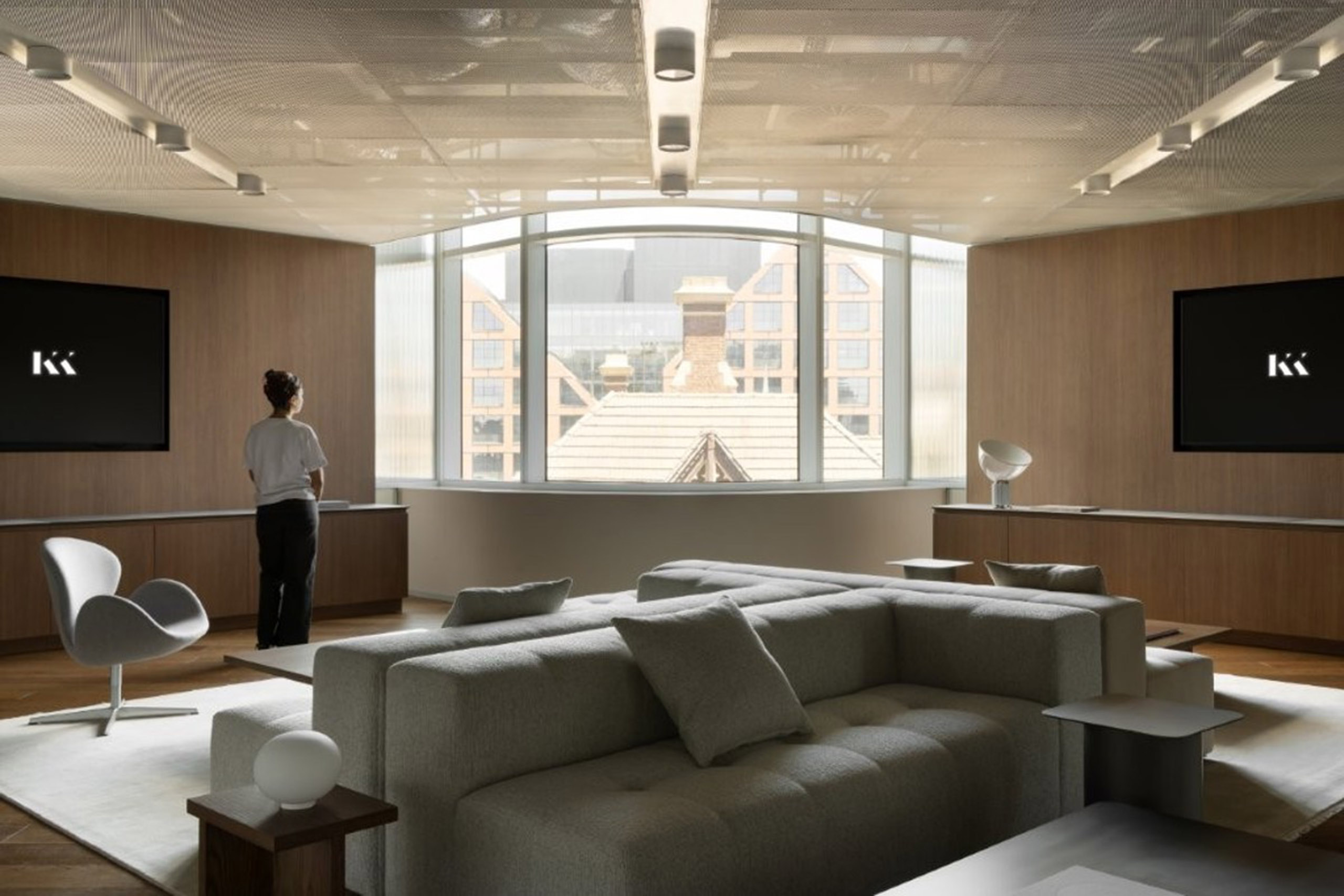 SAS200 concealed grid system with HM63 mesh delivers a seamless ceiling ...