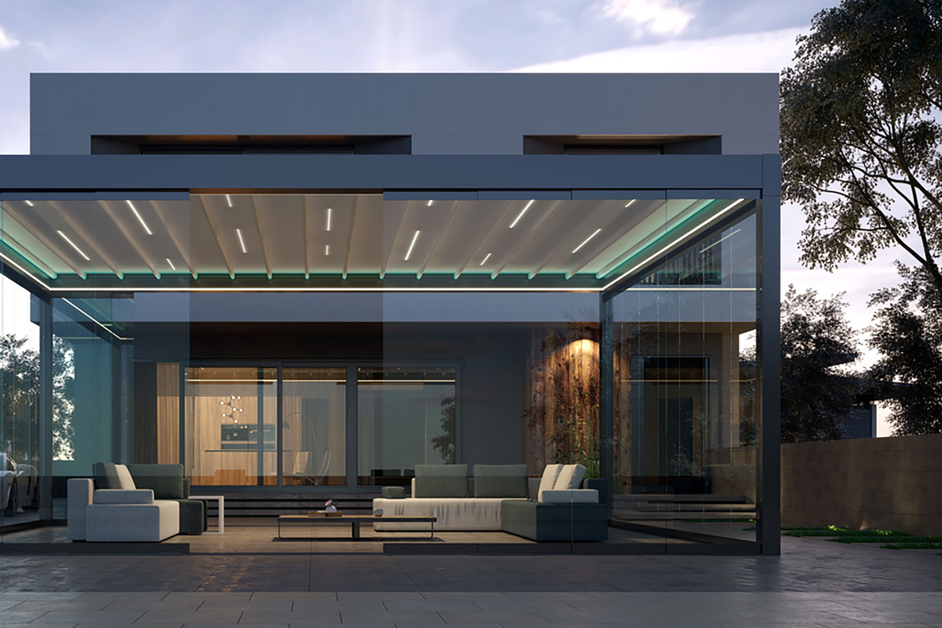 UMBRA QUATTRO: Heavy Duty, Retractable PVC Top Roof Structure ...