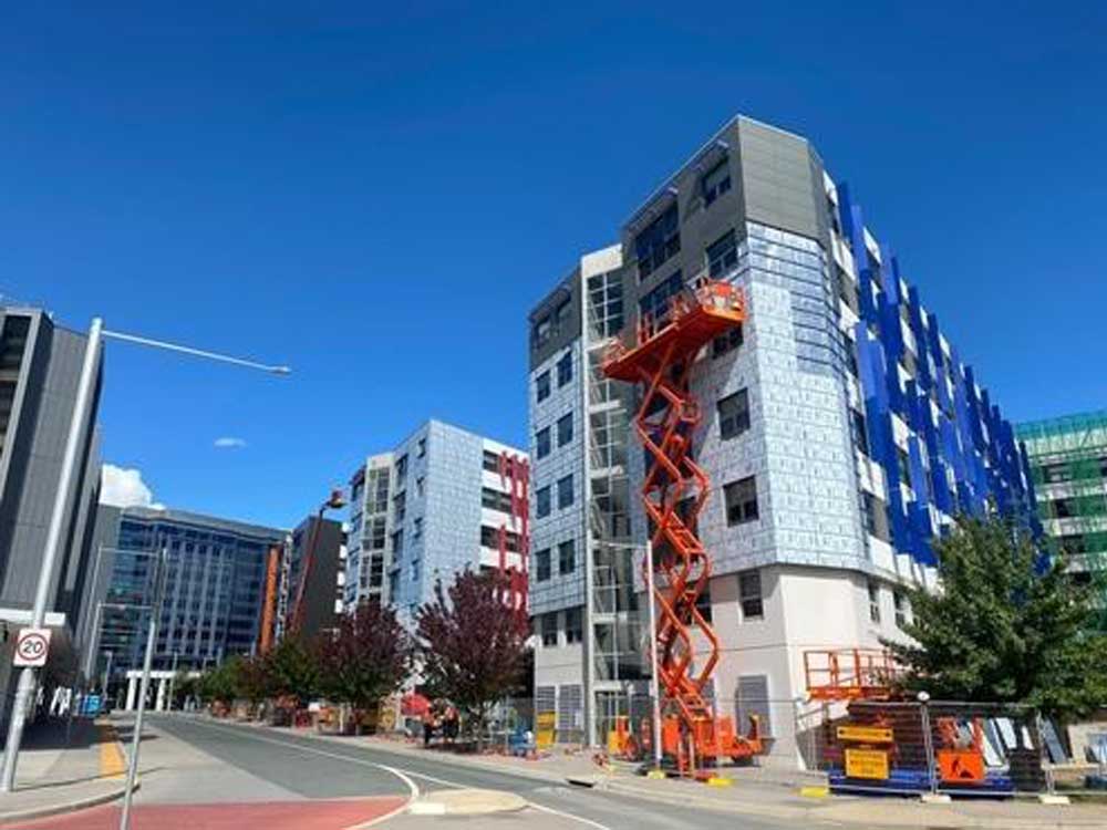 Recladding at UniLodge buildings features ProClad SOLID in a colourful ...